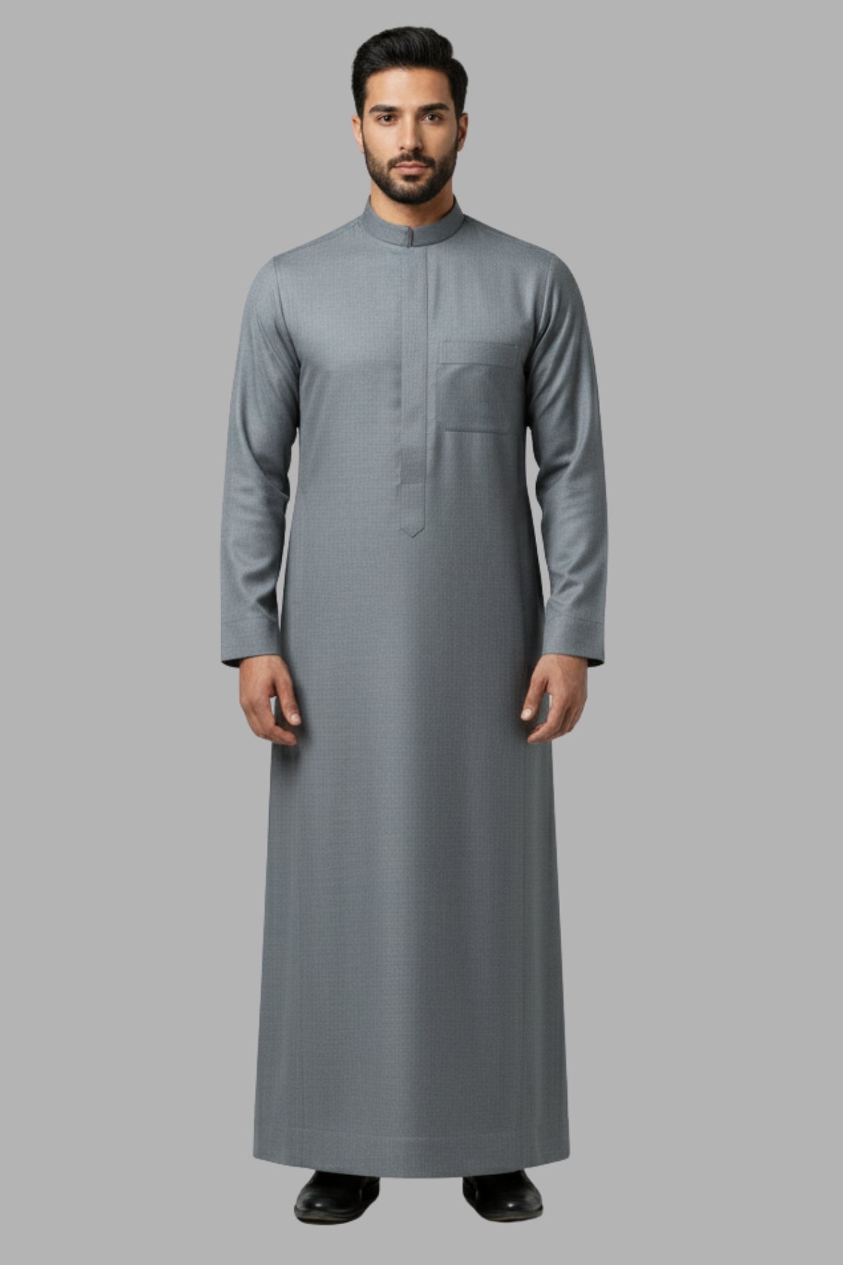 Grey Monarch Saudi Thobe with Premium Royal Grey Luxury Look – ethobe
