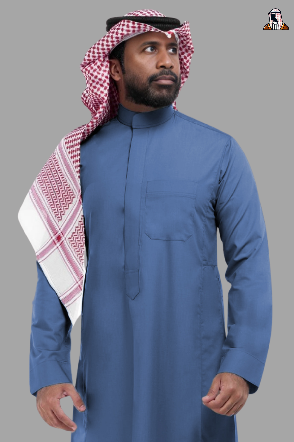 Light Royal Blue Saudi Thobe – Luxury & Tradition – ethobe