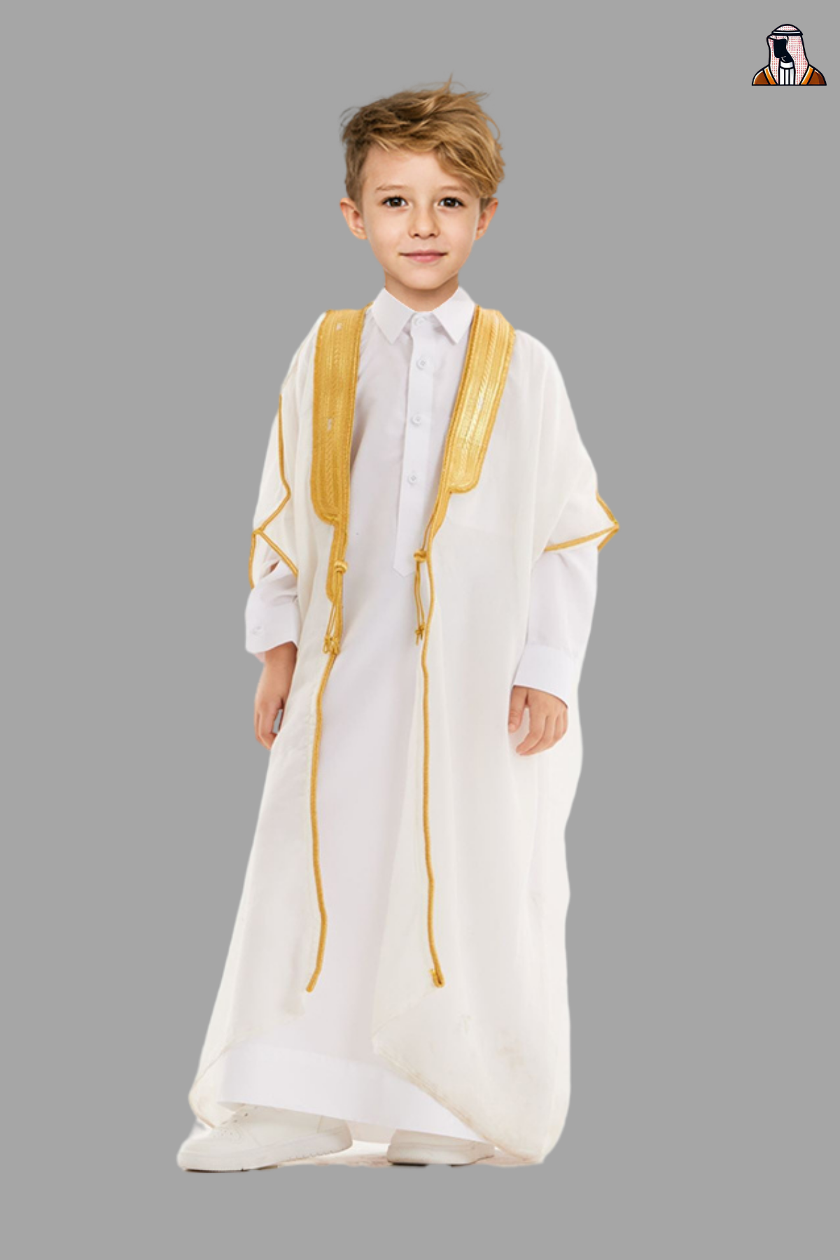 Pure White Kids’ Bisht – Arabian Cloak for Weddings & Special Occasion ...