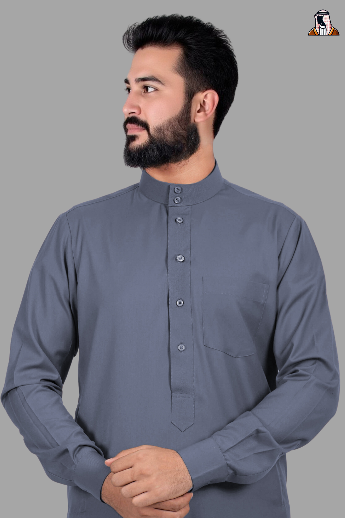 Steel Blue Saudi Thobe for Men – ethobe